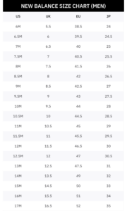 New Balance Size Chart Unveiled: Get the Perfect Fit Every Time ...